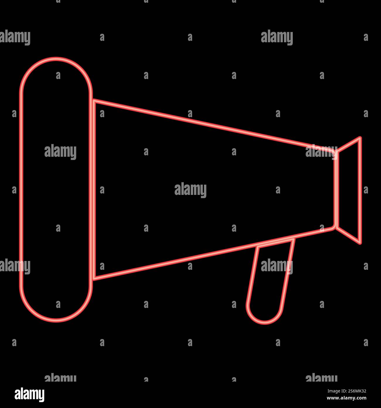 Neon loud speaker or megaphone red color vector illustration flat style ...