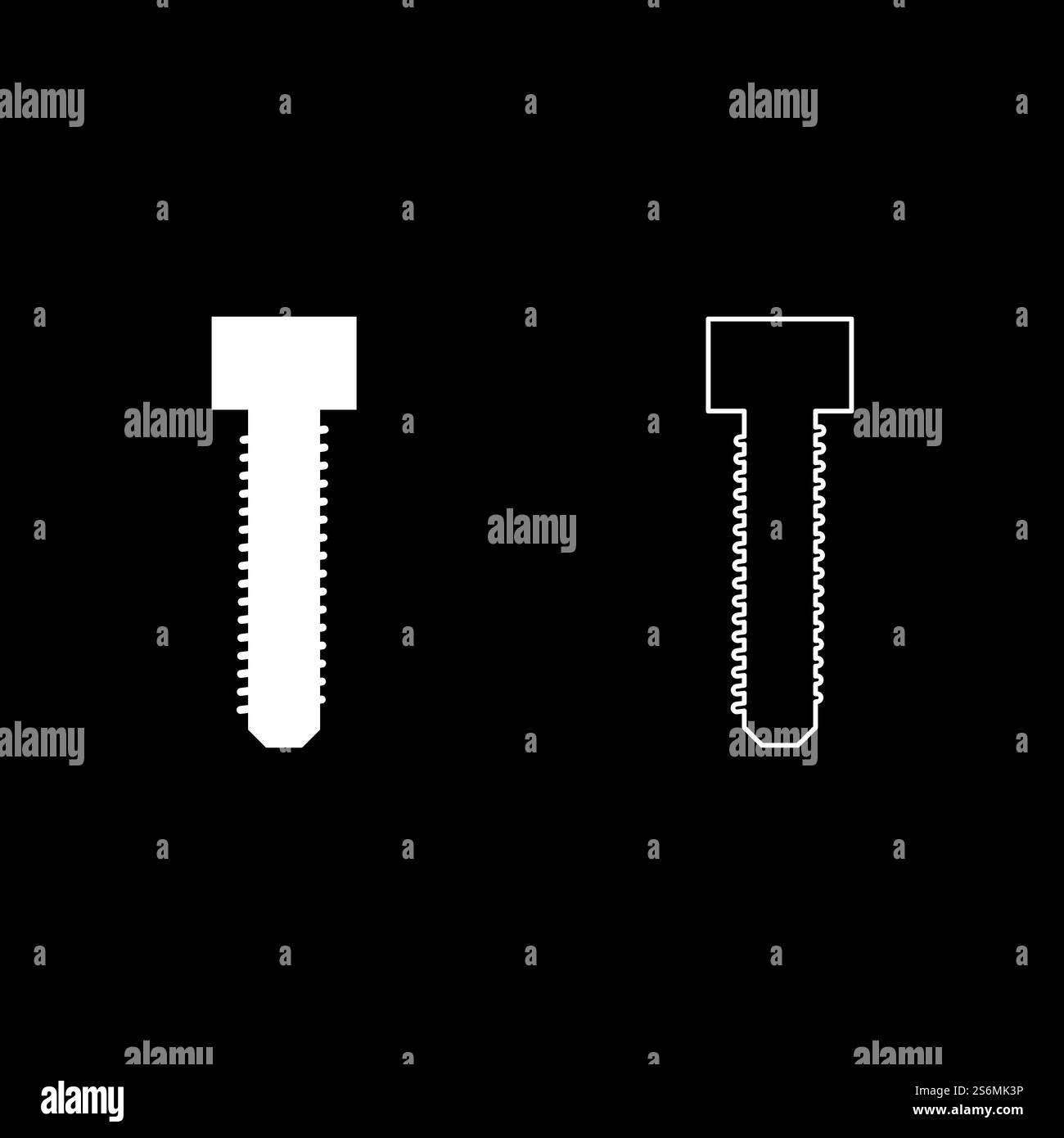 Screw bolt Dag icon white color vector illustration flat style simple ...