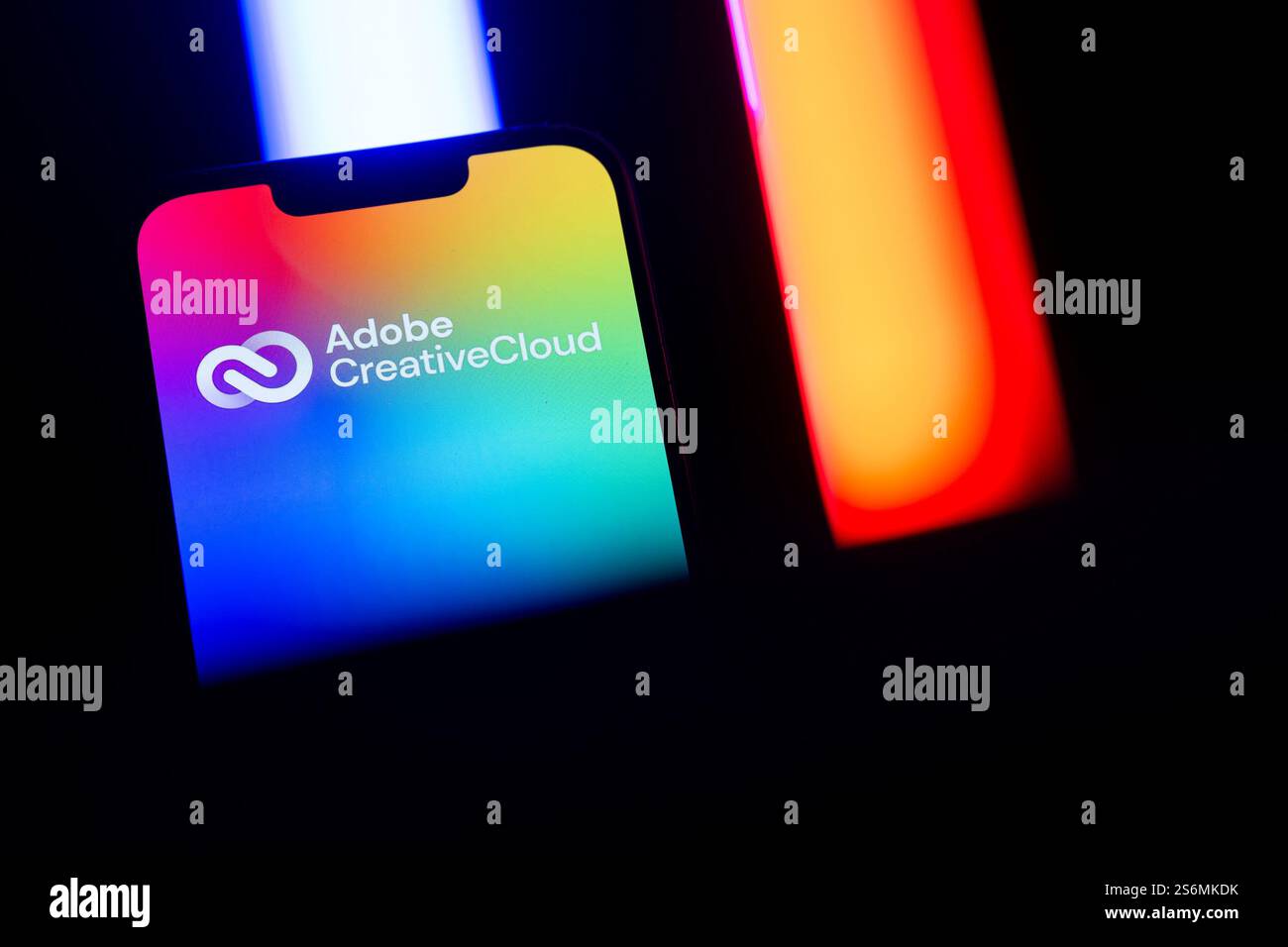 In this photo illustration, an Adobe Creative Cloud logo seen displayed ...