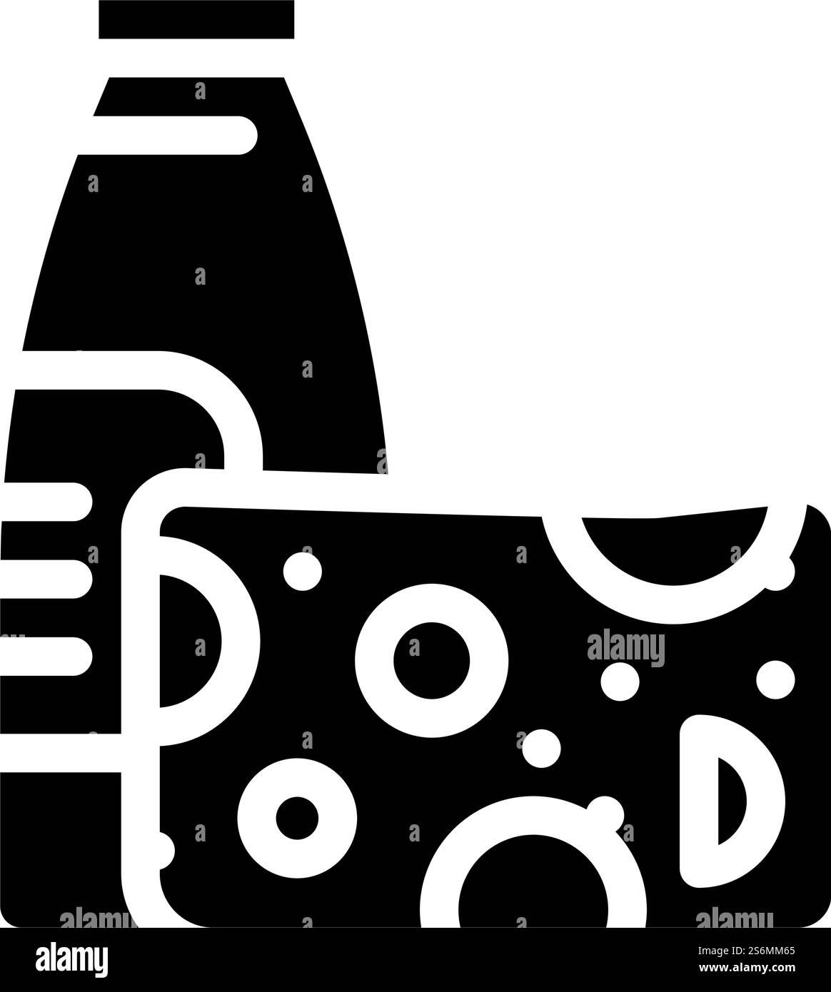 milk and cheese dairy product glyph icon vector. milk and cheese dairy ...