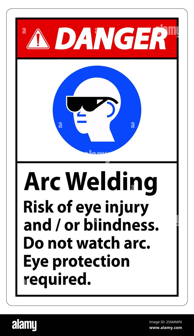 Danger Sign Arc Welding Risk Of Eye Injury And/Or Blindness, Do Not ...