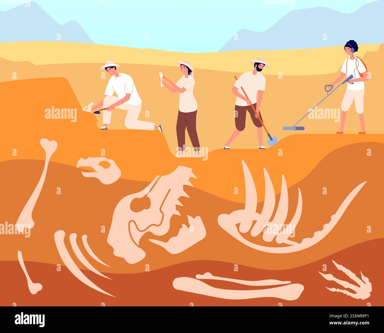 Paleontologist. Archeologist discovery, reptile research. Woman ...