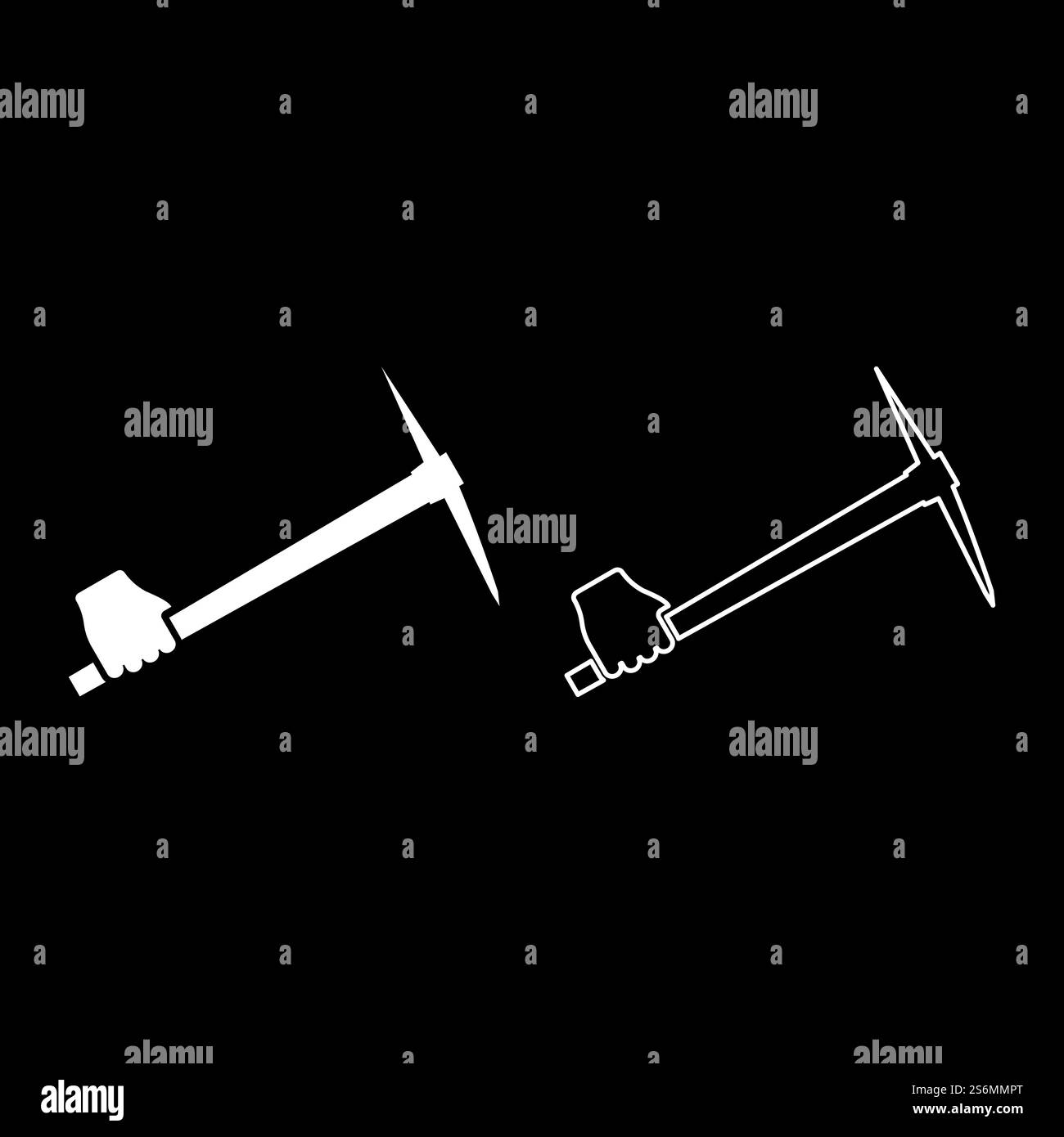 Pickaxe in hand tool in use Arm Digging and mining concept Industrial ...