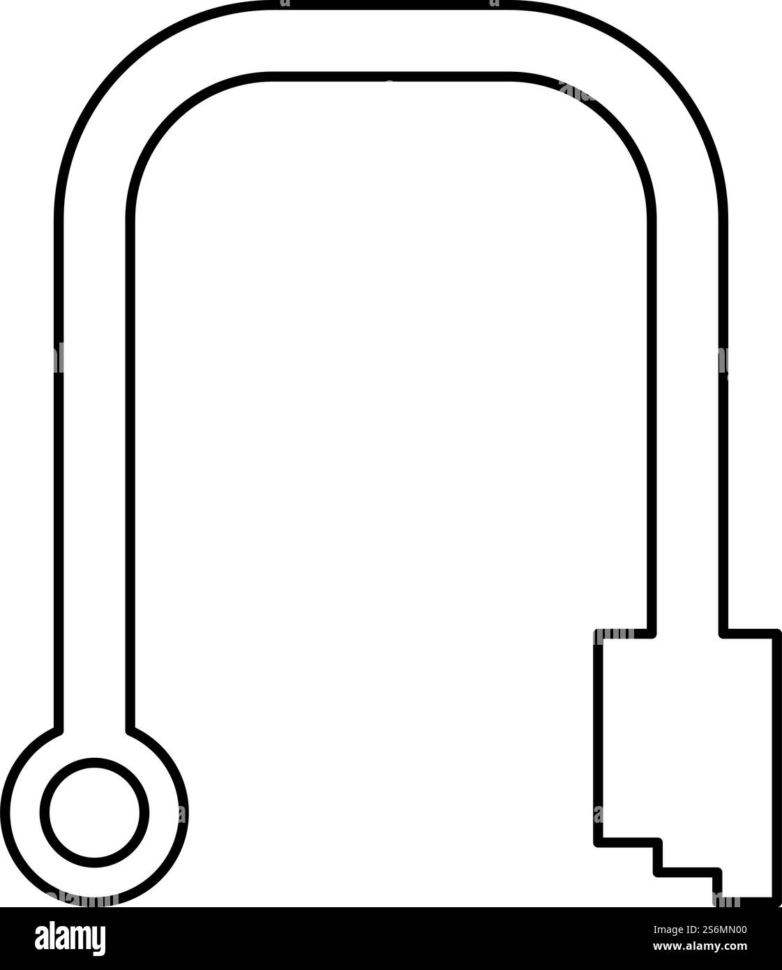 Branch pipe contour outline icon black color vector illustration flat ...