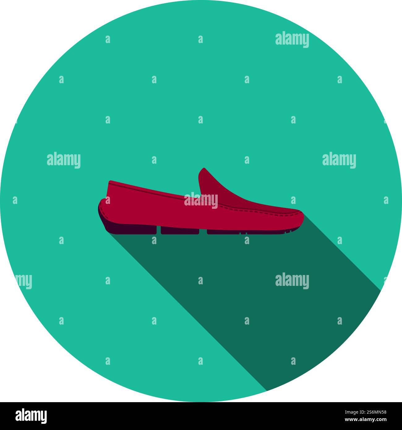 Moccasin Icon. Flat Circle Stencil Design With Long Shadow. Vector Illustration Stock Vector ...