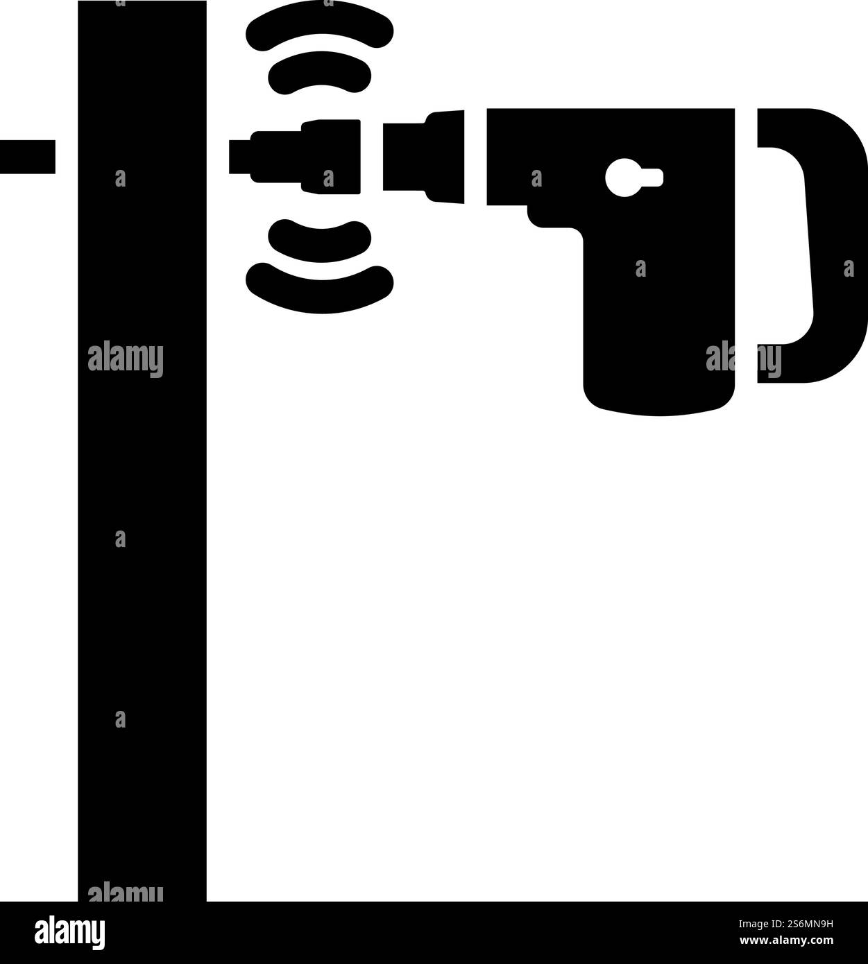 Icon Of Perforator Drilling Wall. Black Stencil Design. Vector ...