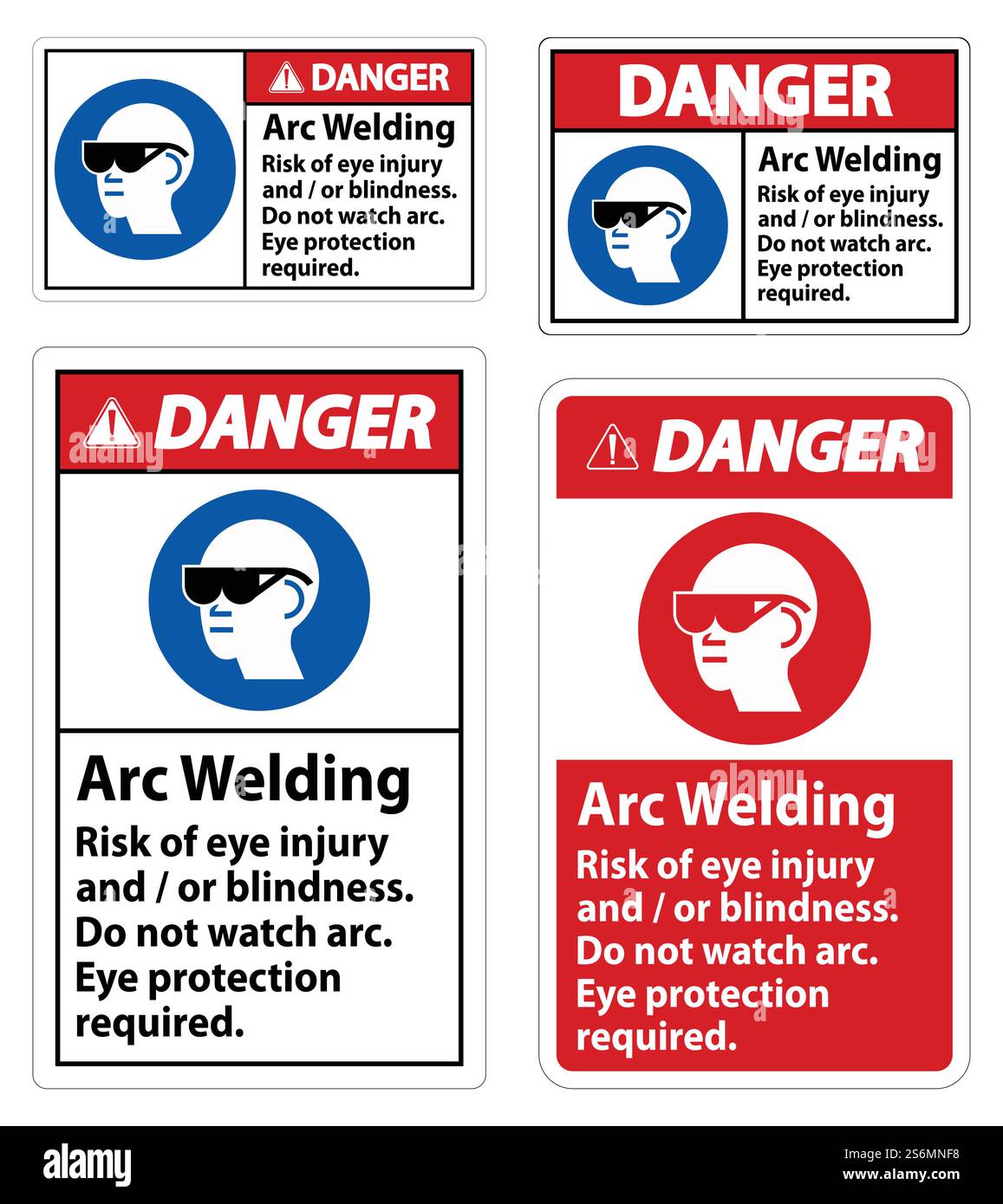 Danger Sign Arc Welding Risk Of Eye Injury And/Or Blindness, Do Not ...