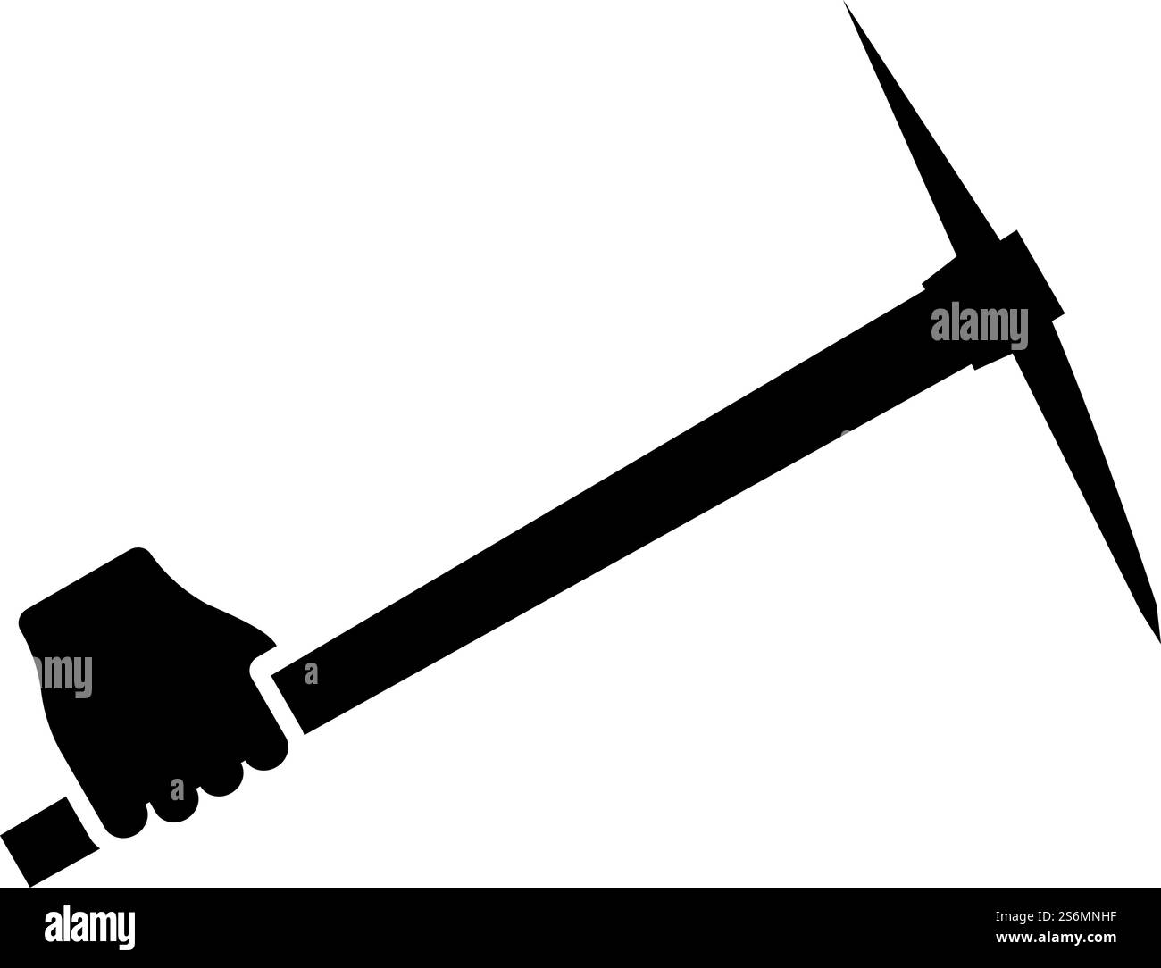 Pickaxe in hand tool in use Arm Digging and mining concept Industrial ...