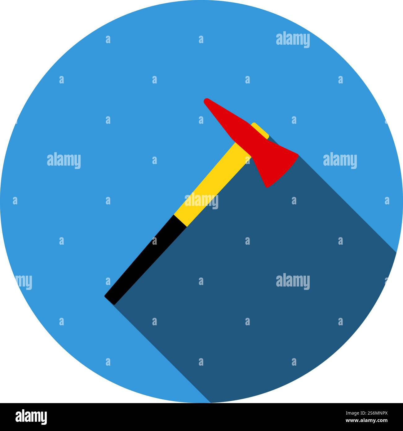 Fire Axe Icon. Flat Circle Stencil Design With Long Shadow. Vector ...