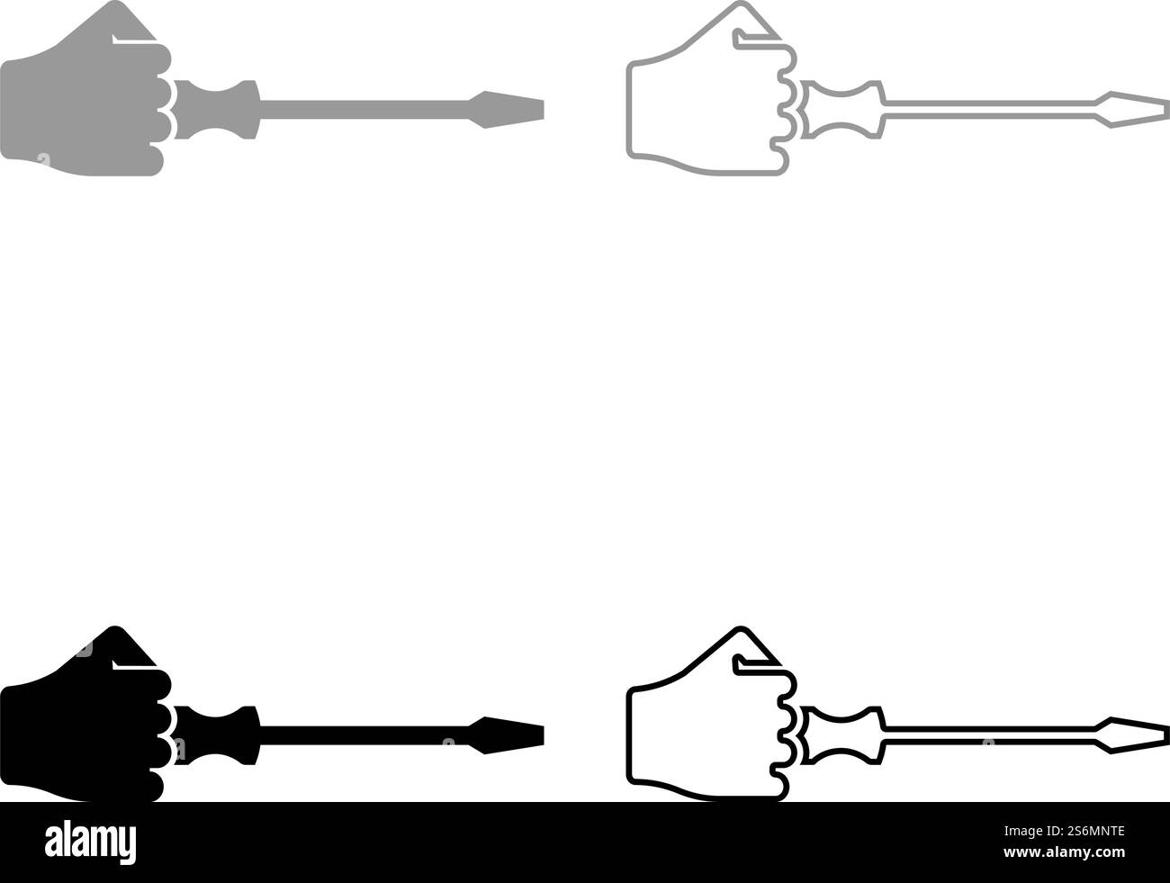 Screw driver in hand tool in use Arm with screwdriver for unscrewing ...