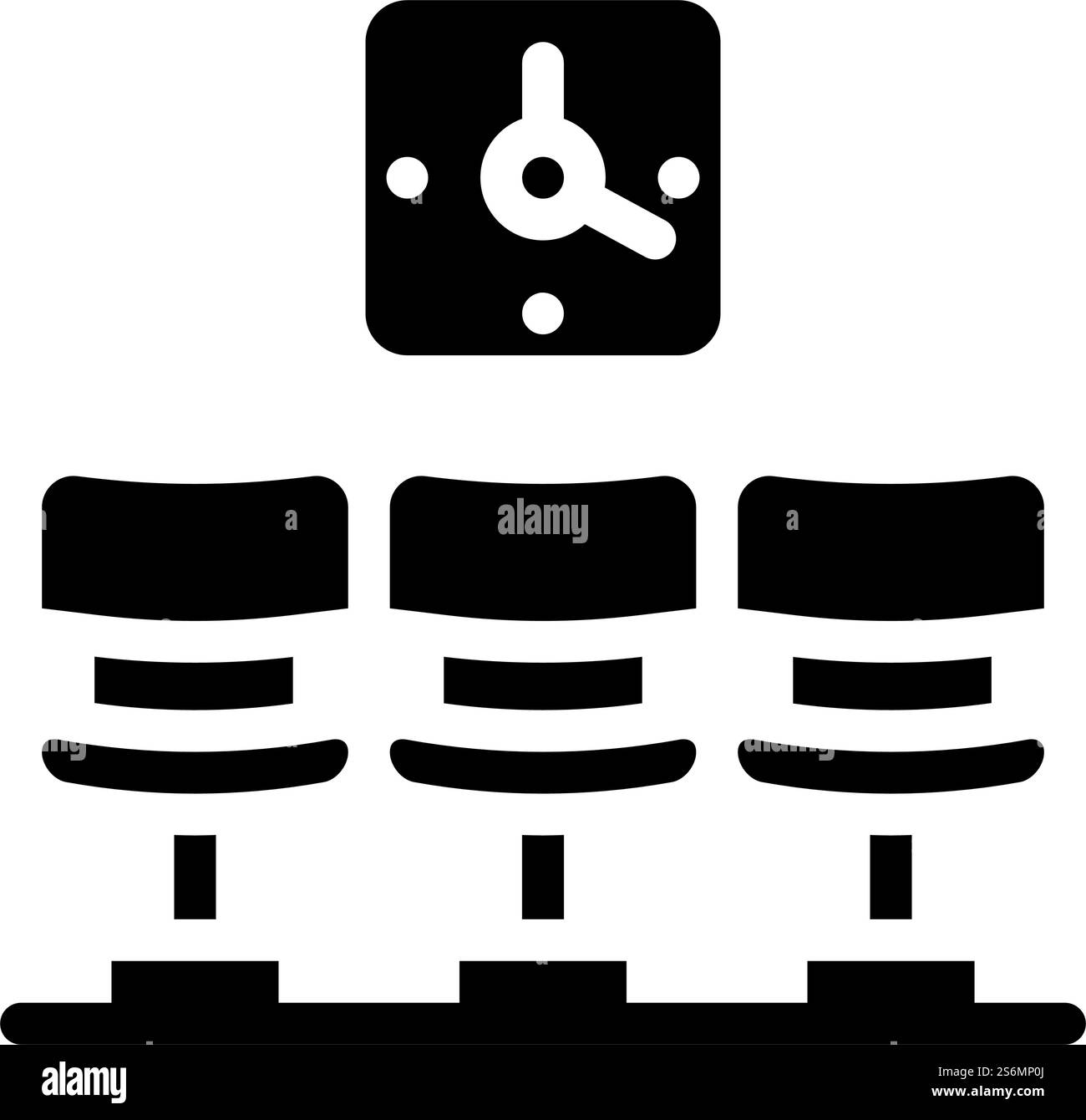 waiting room clock glyph icon vector. waiting room clock sign. isolated ...