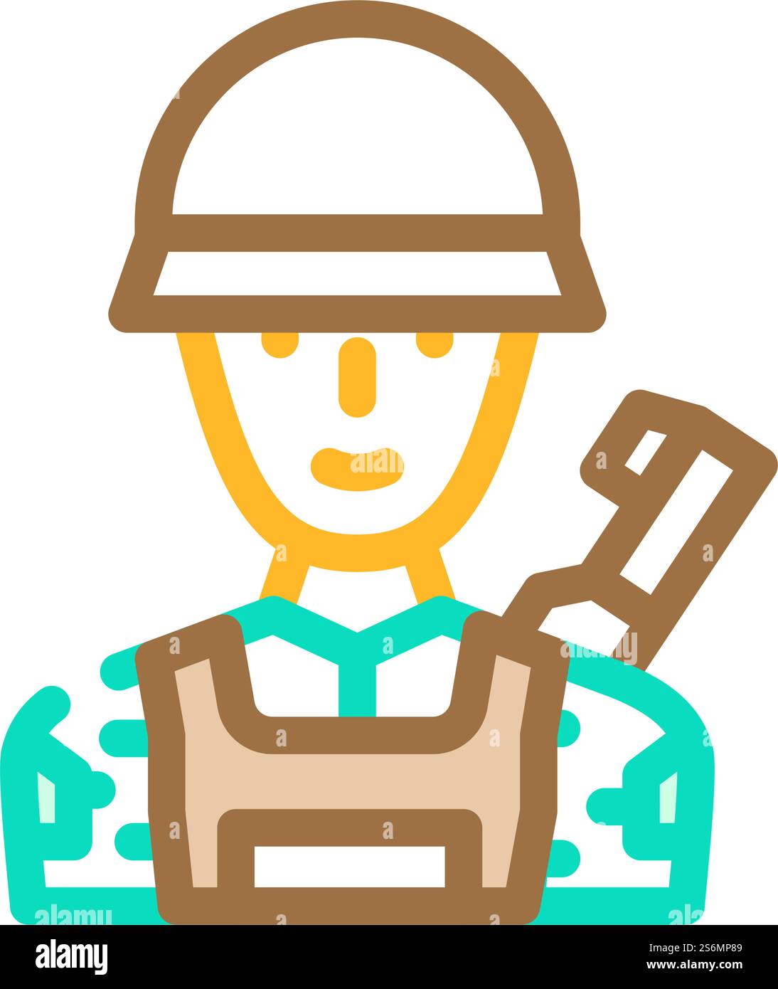 army male color icon vector. army male sign. isolated symbol ...