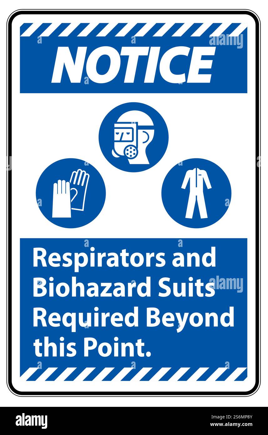 Warning PPE Sign Respirators And Biohazard Suits Required Beyond This ...