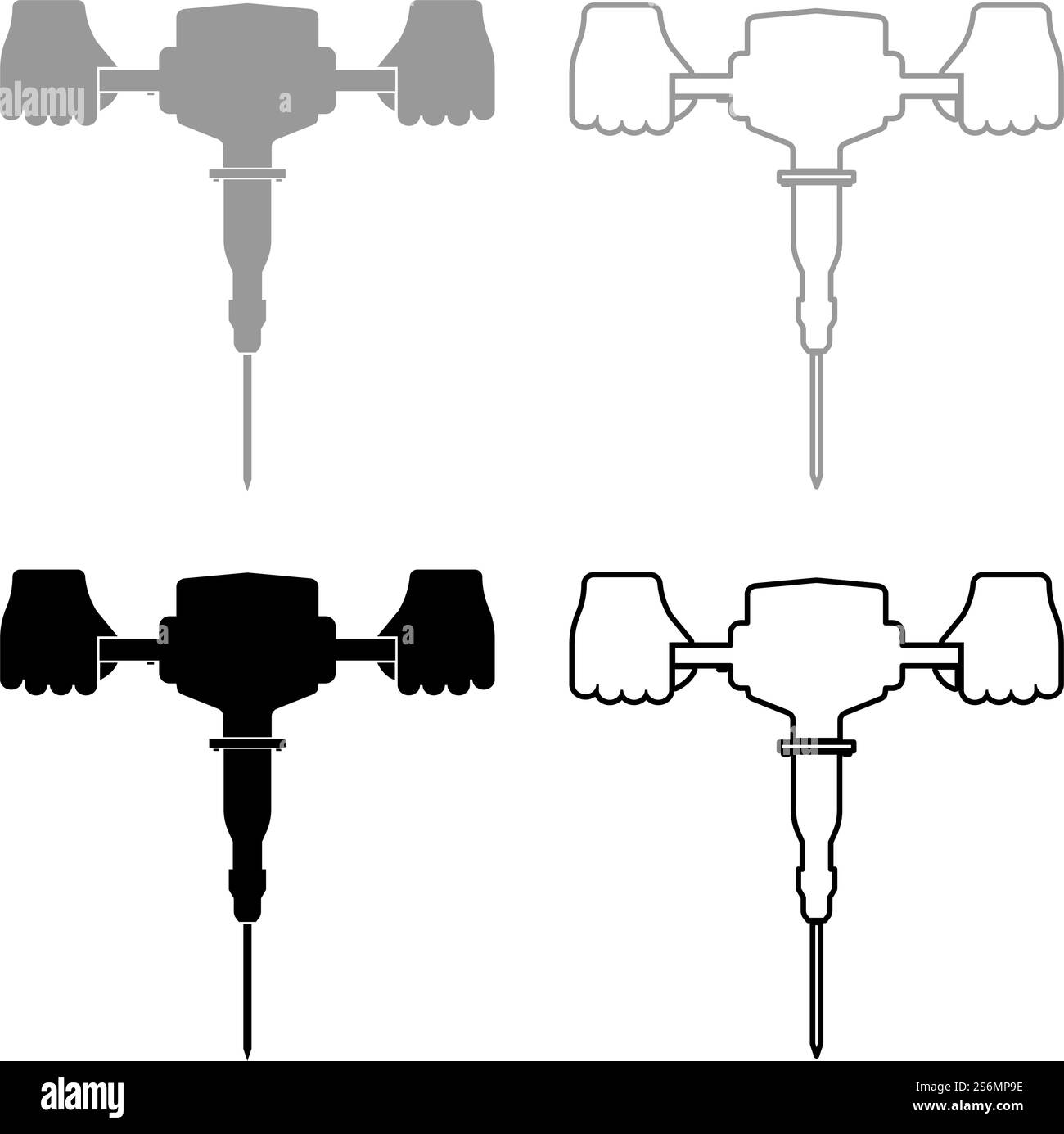 Jackhammer in hand holding power tool use Arm using electric instrument ...