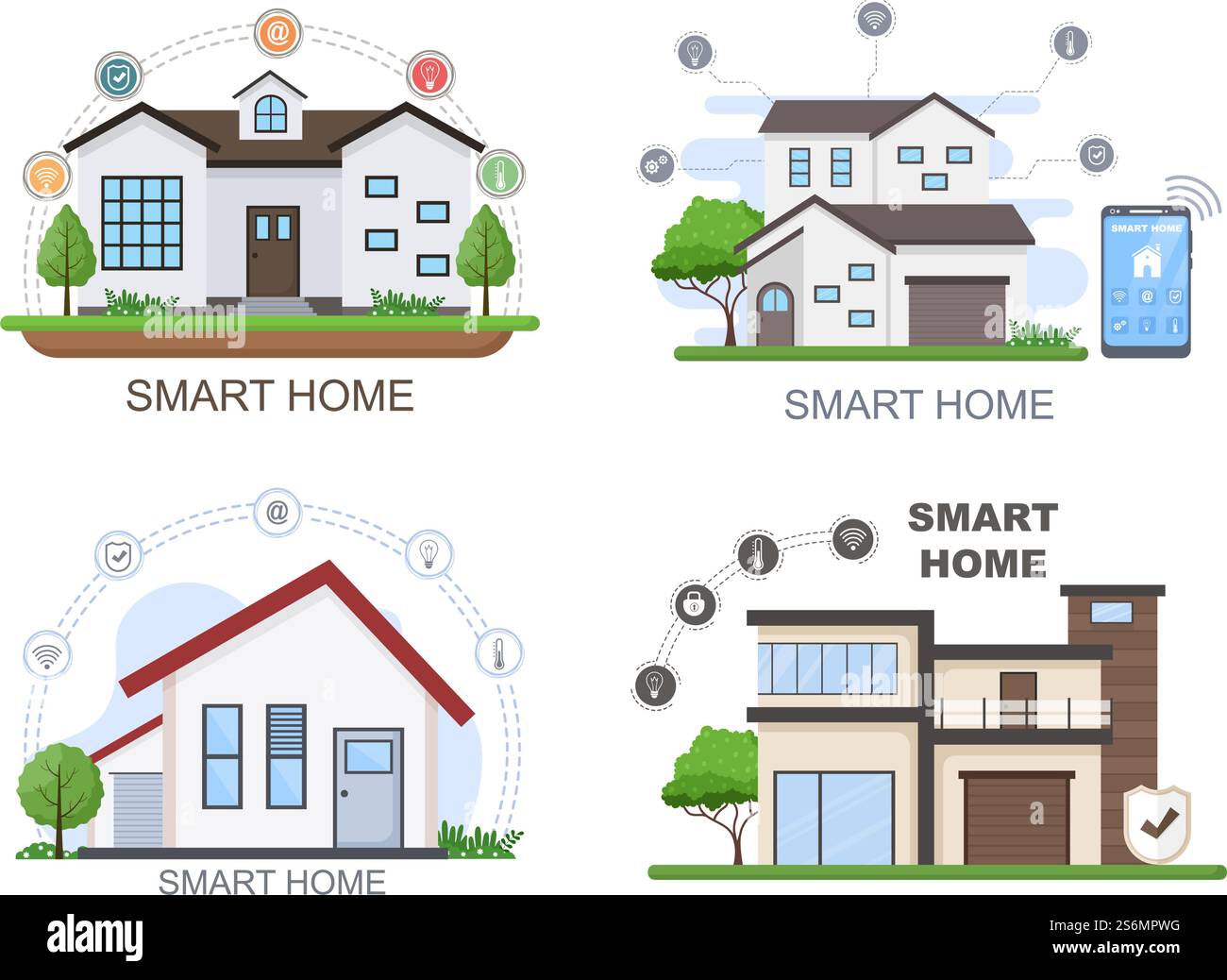 Smart Home Technology House Control System Of Lighting, Heating ...