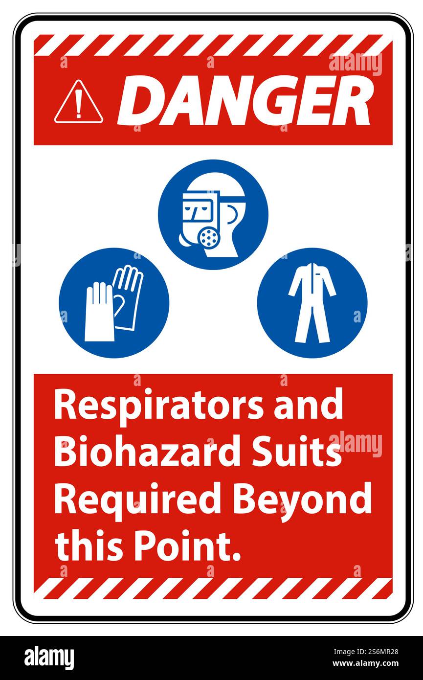 Warning PPE Sign Respirators And Biohazard Suits Required Beyond This ...