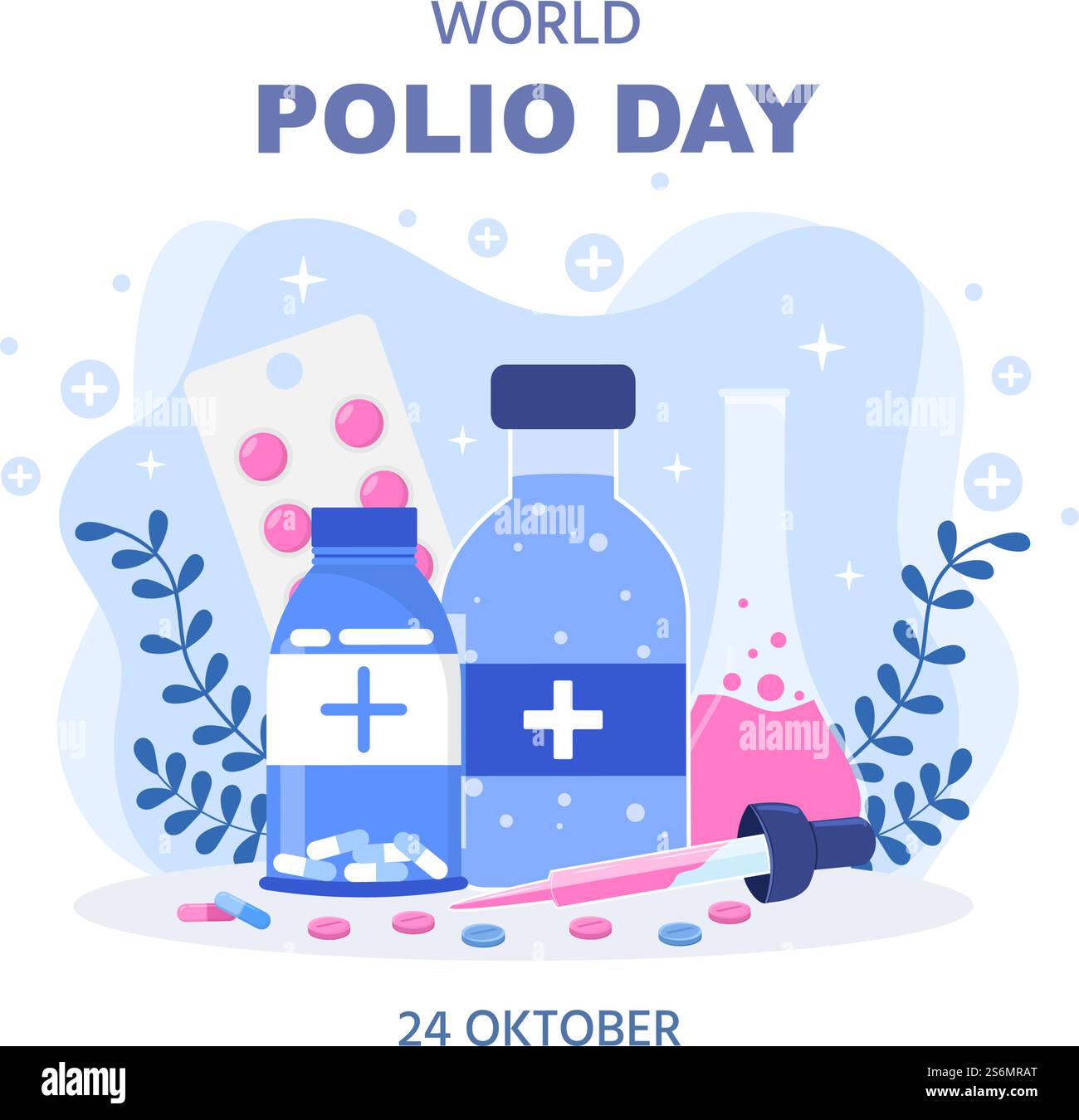 World Polio Day Background Which is Celebrated on October 24 Medicine ...
