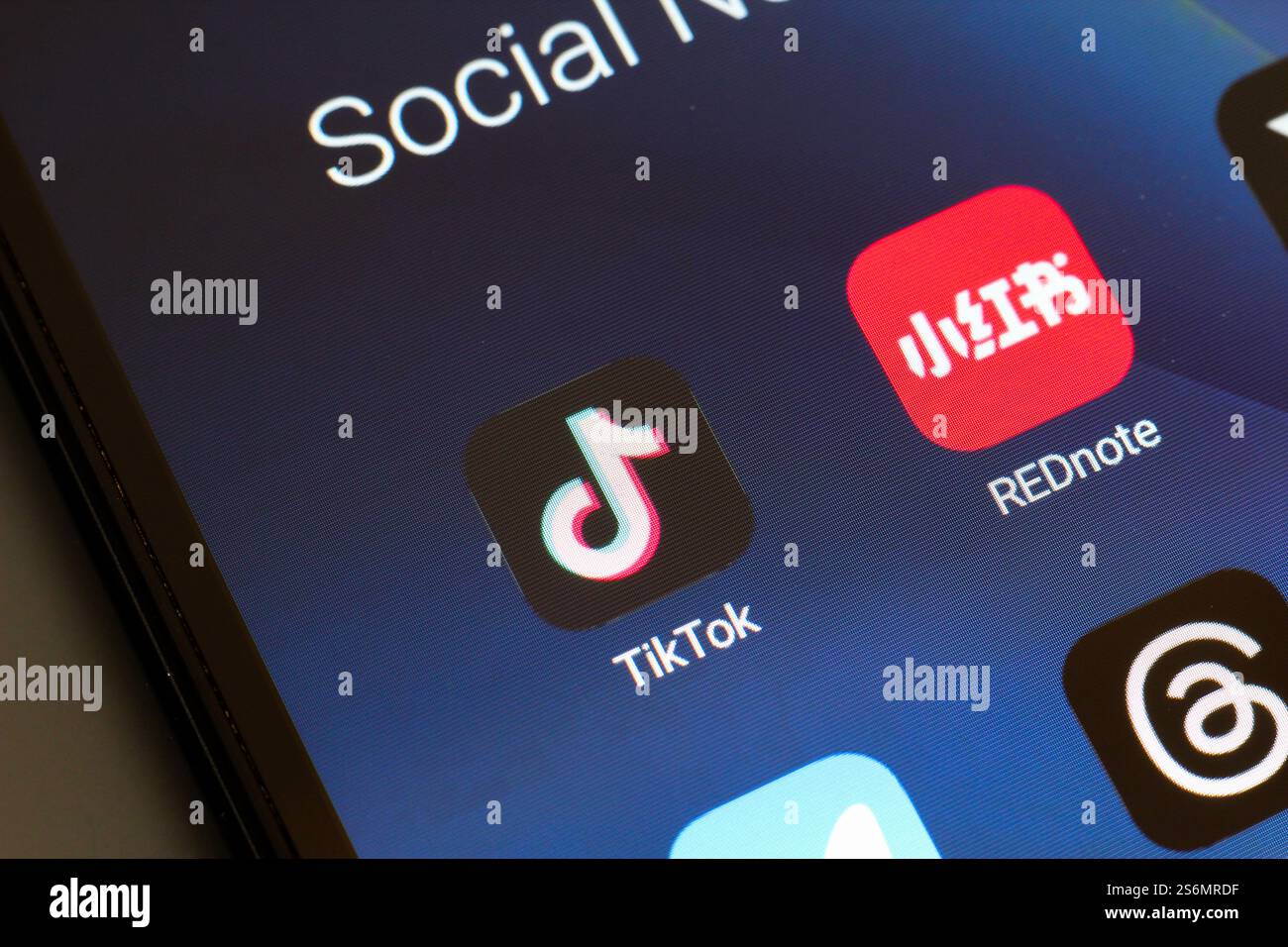 In this photo illustration, the TikTok and Xiaohongshu (Rednote) app ...