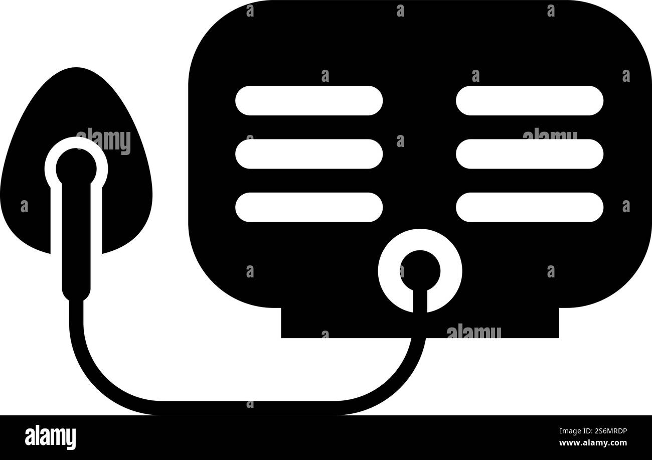 Inhaler Nebulizer Medical aerosol equipment icon black color vector illustration flat style ...