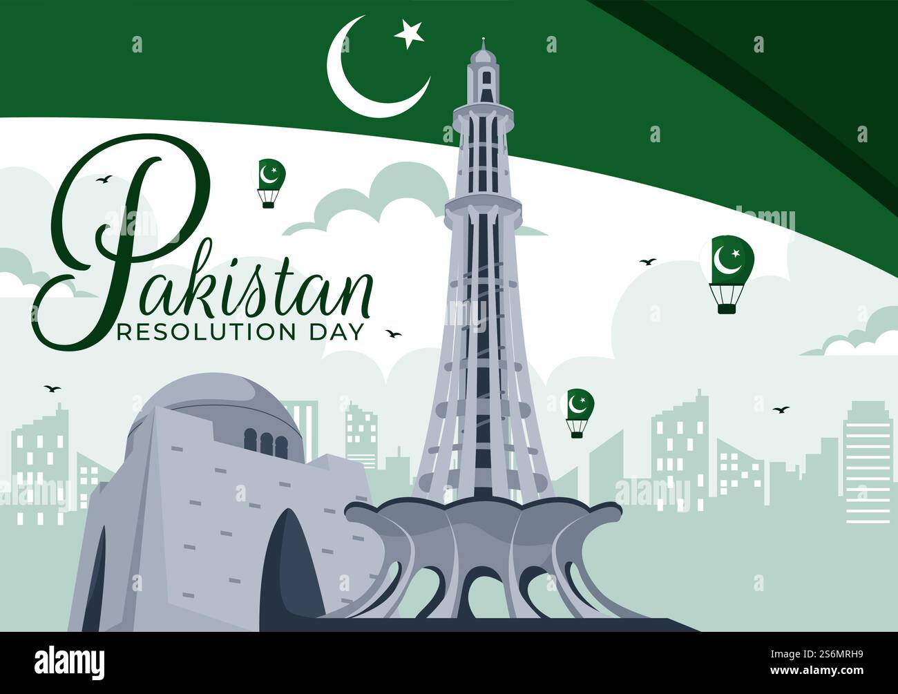 Happy Pakistan Resolution Day Vector Illustration on 23 March ...