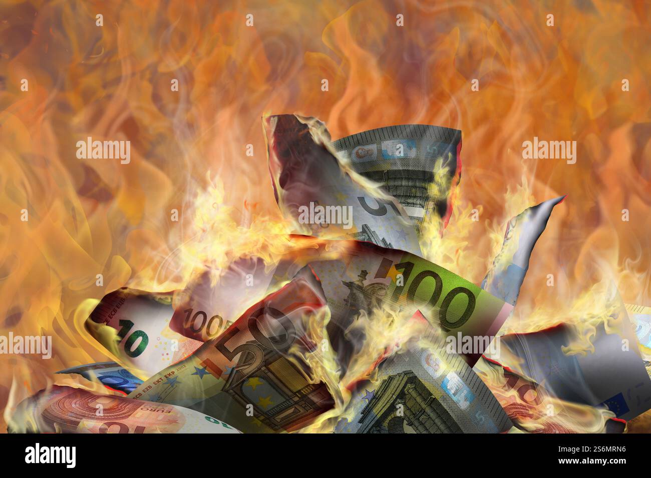 Burning euro notes Stock Photo - Alamy