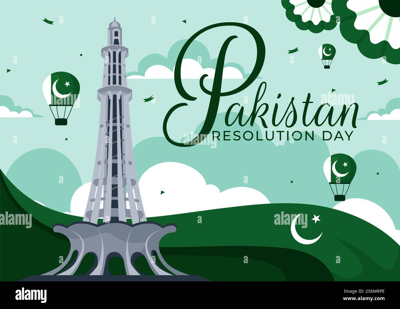 Happy Pakistan Resolution Day Vector Illustration on 23 March ...