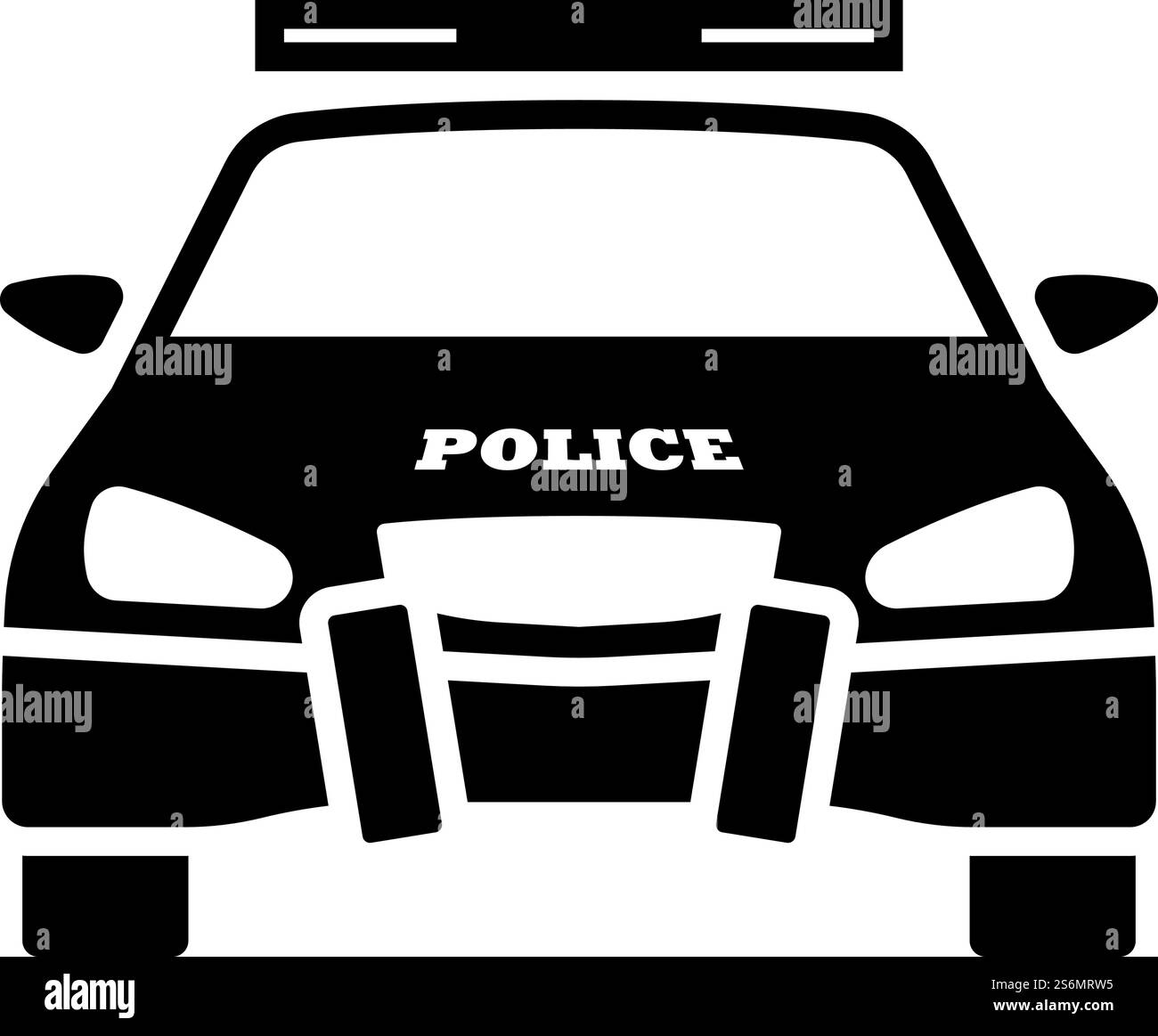 Police Car Icon. Black Stencil Design. Vector Illustration Stock Vector ...