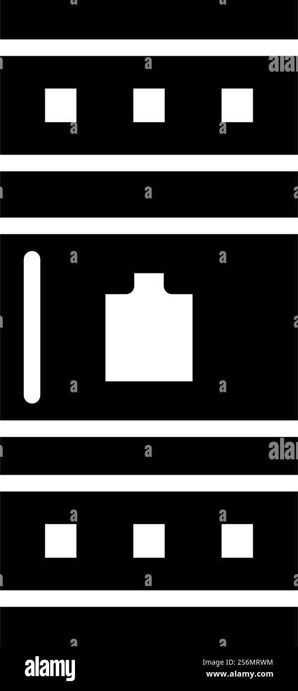 Server Rack Icon. Black Stencil Design. Vector Illustration Stock ...