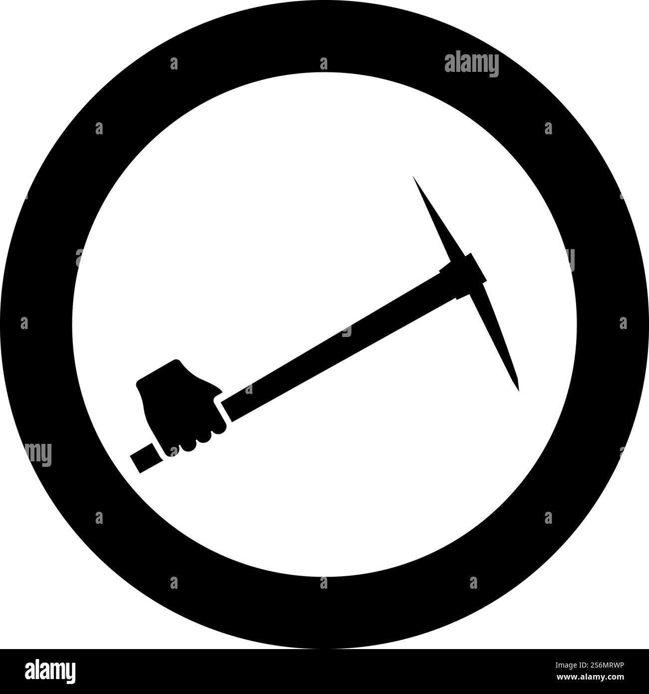 Pickaxe in hand tool in use Arm Digging and mining concept Industrial ...