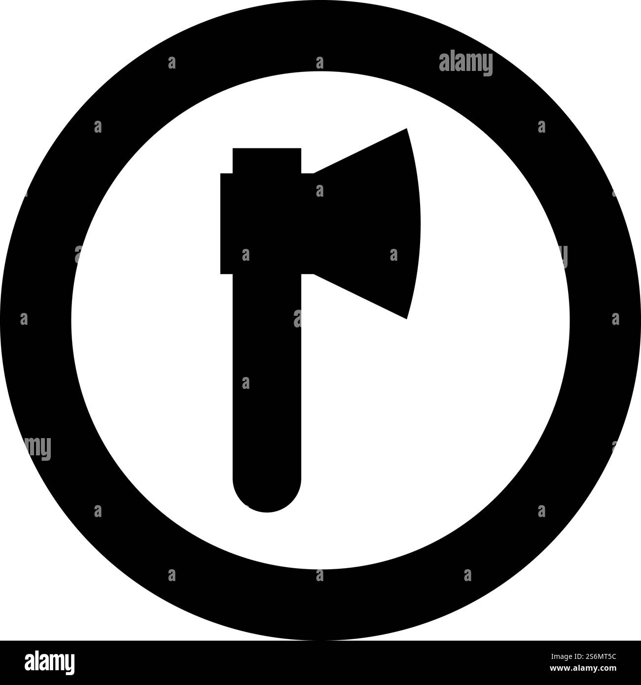 Ax Axe icon in circle round black color vector illustration solid outline style simple image. Ax ...