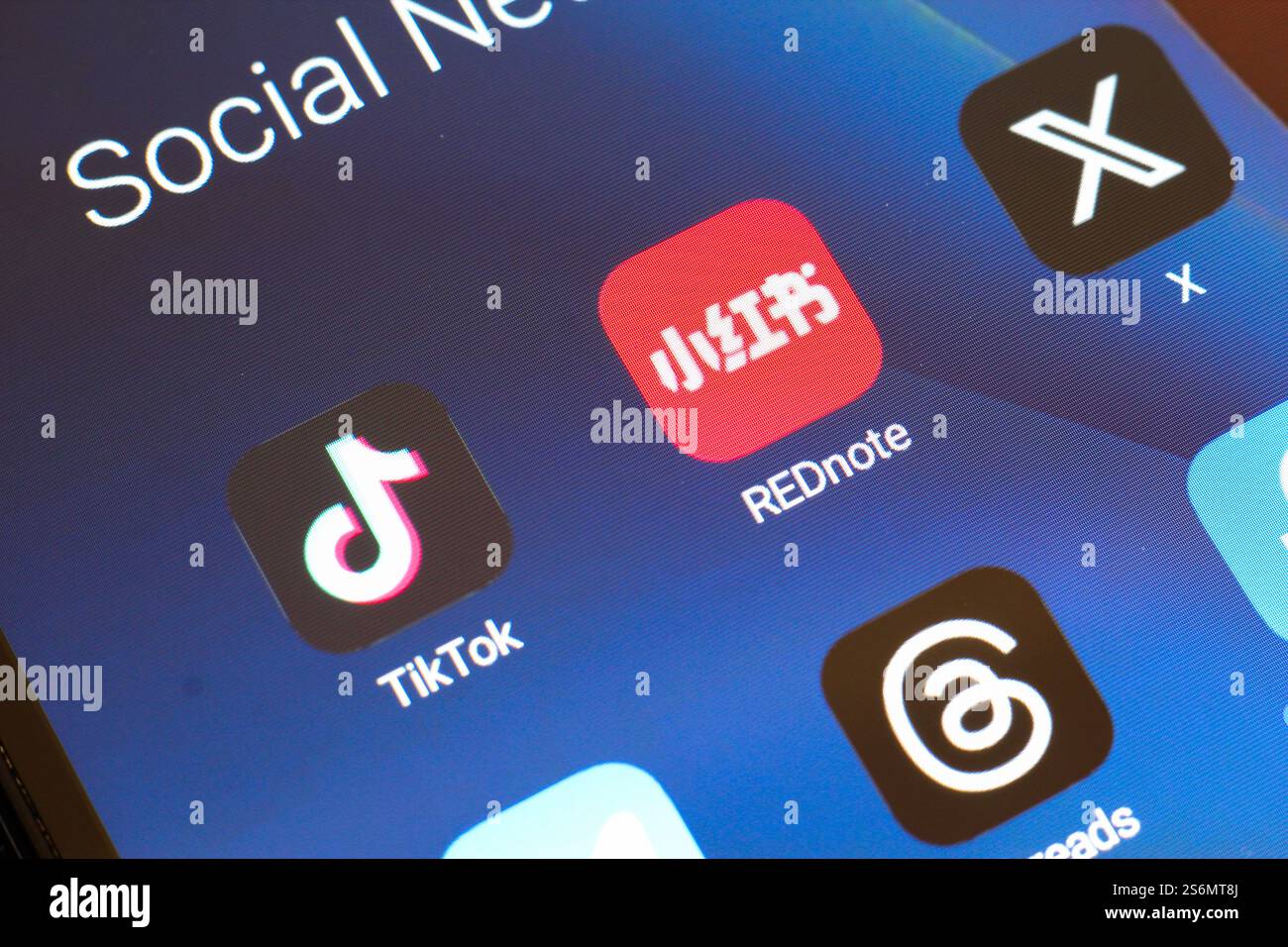 In this photo illustration, the TikTok, Xiaohongshu (Rednote), X ...