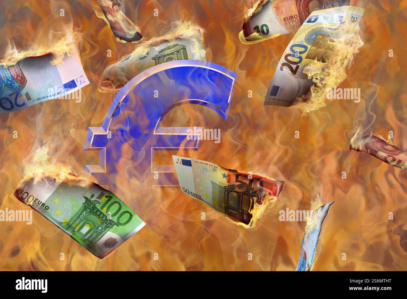 Burning money euro bills hi-res stock photography and images - Alamy