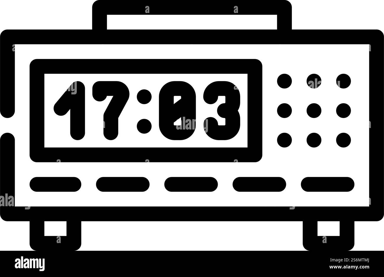 bedside clock line icon vector. bedside clock sign. isolated contour ...