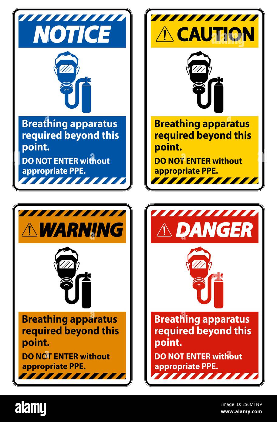 Warning Sign Breathing Apparatus Required Beyond This Point, Do Not ...