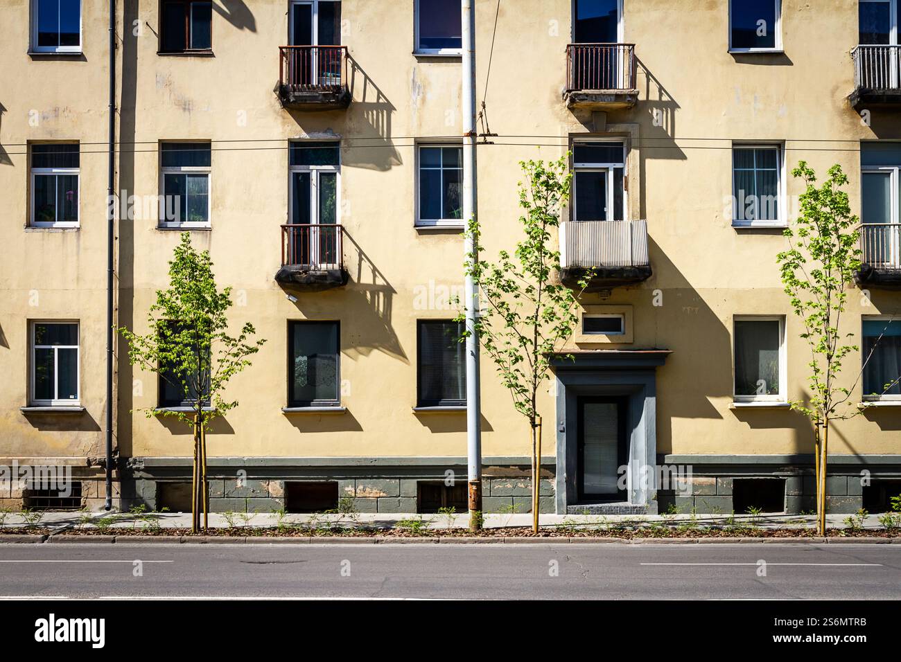 Soviet era architecture style of living district in Vilnius, Lithuania ...