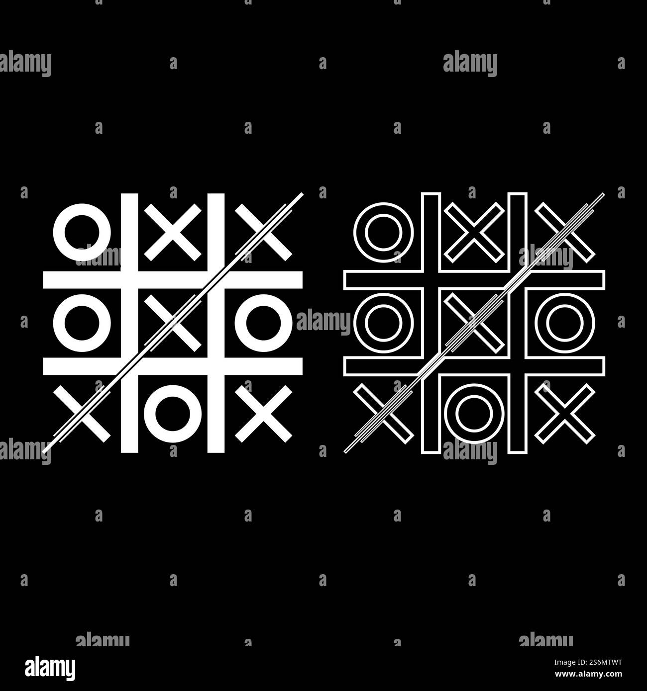 Tic tac toe icon white color vector illustration flat style simple ...