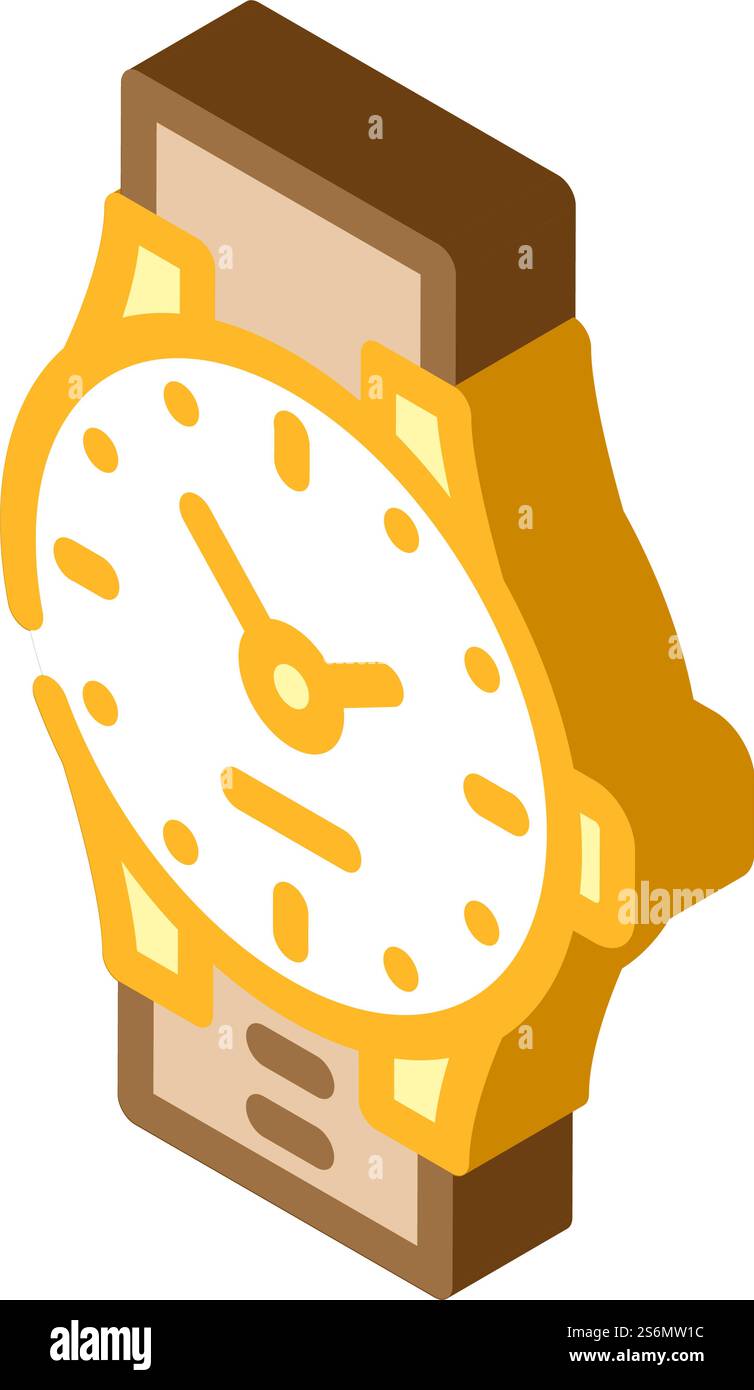 wrist clock isometric icon vector. wrist clock sign. isolated symbol ...