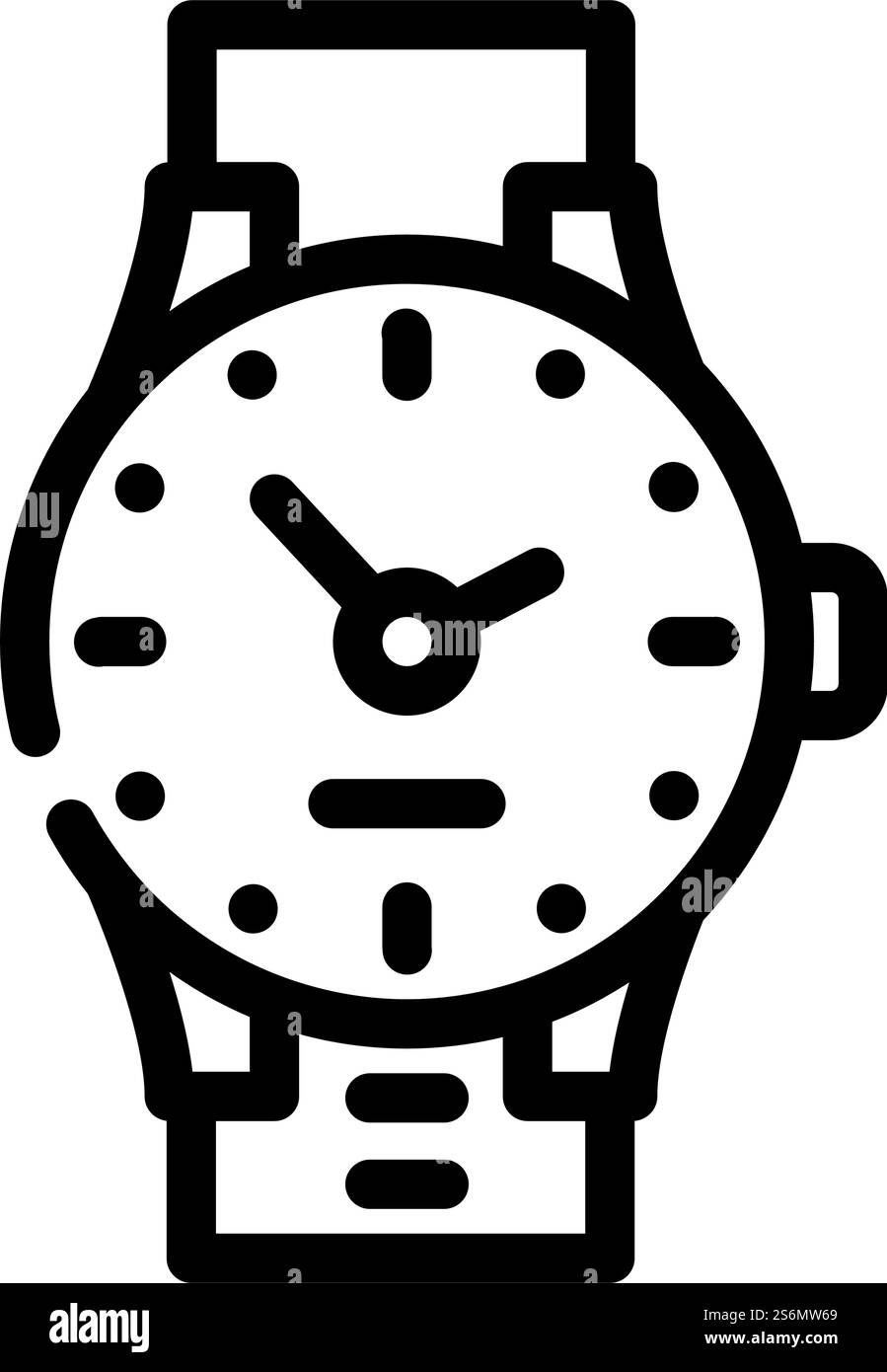 wrist clock line icon vector. wrist clock sign. isolated contour symbol ...