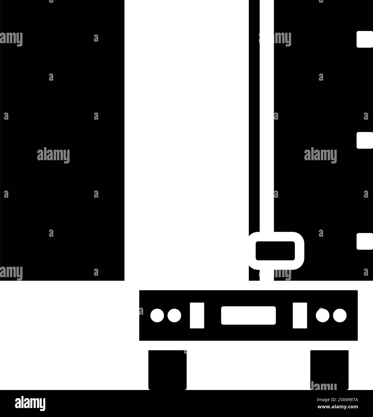 Truck Trailer Rear View Icon. Black Stencil Design. Vector Illustration ...