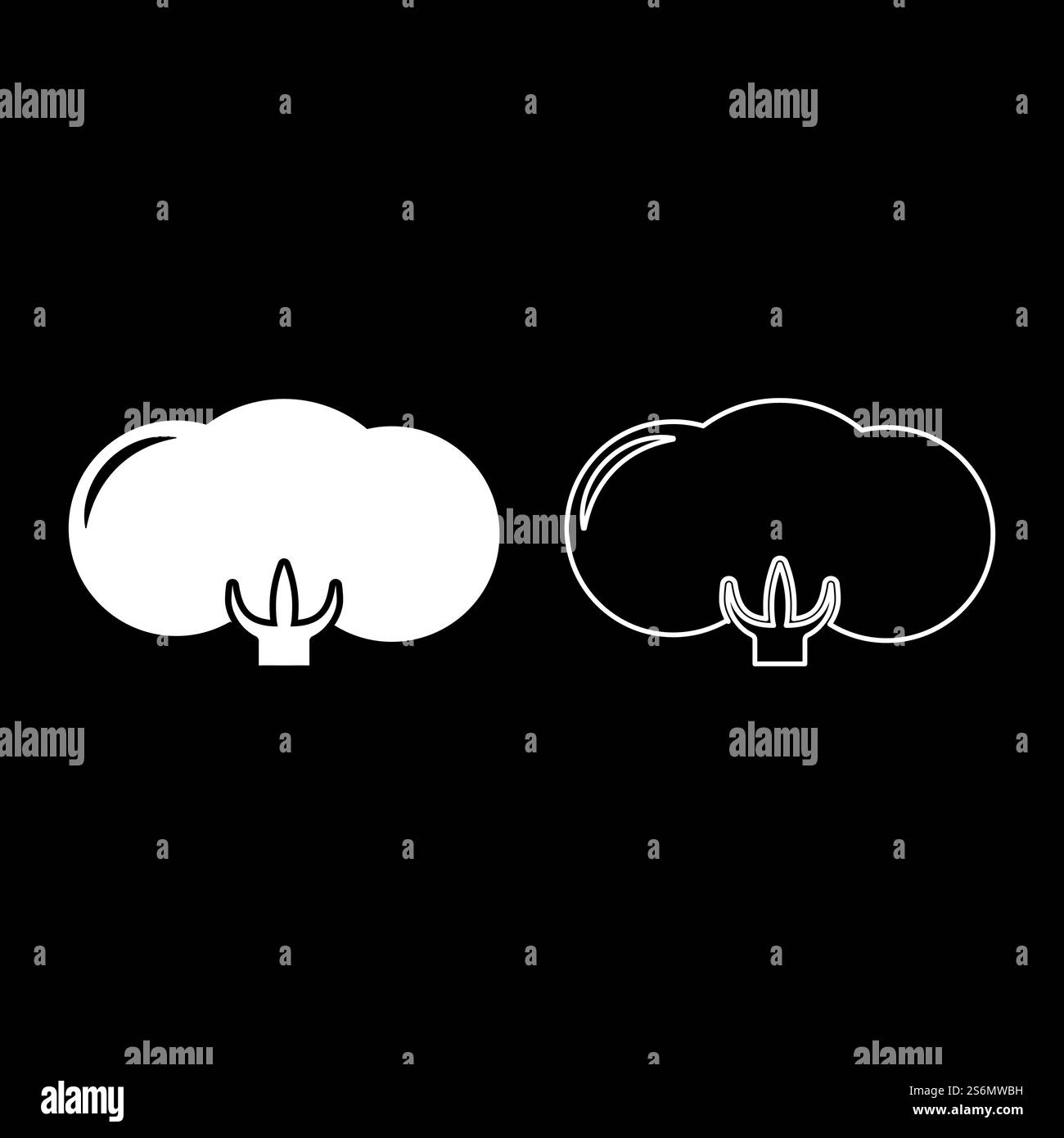 Cotton flower bud icon white color vector illustration flat style ...
