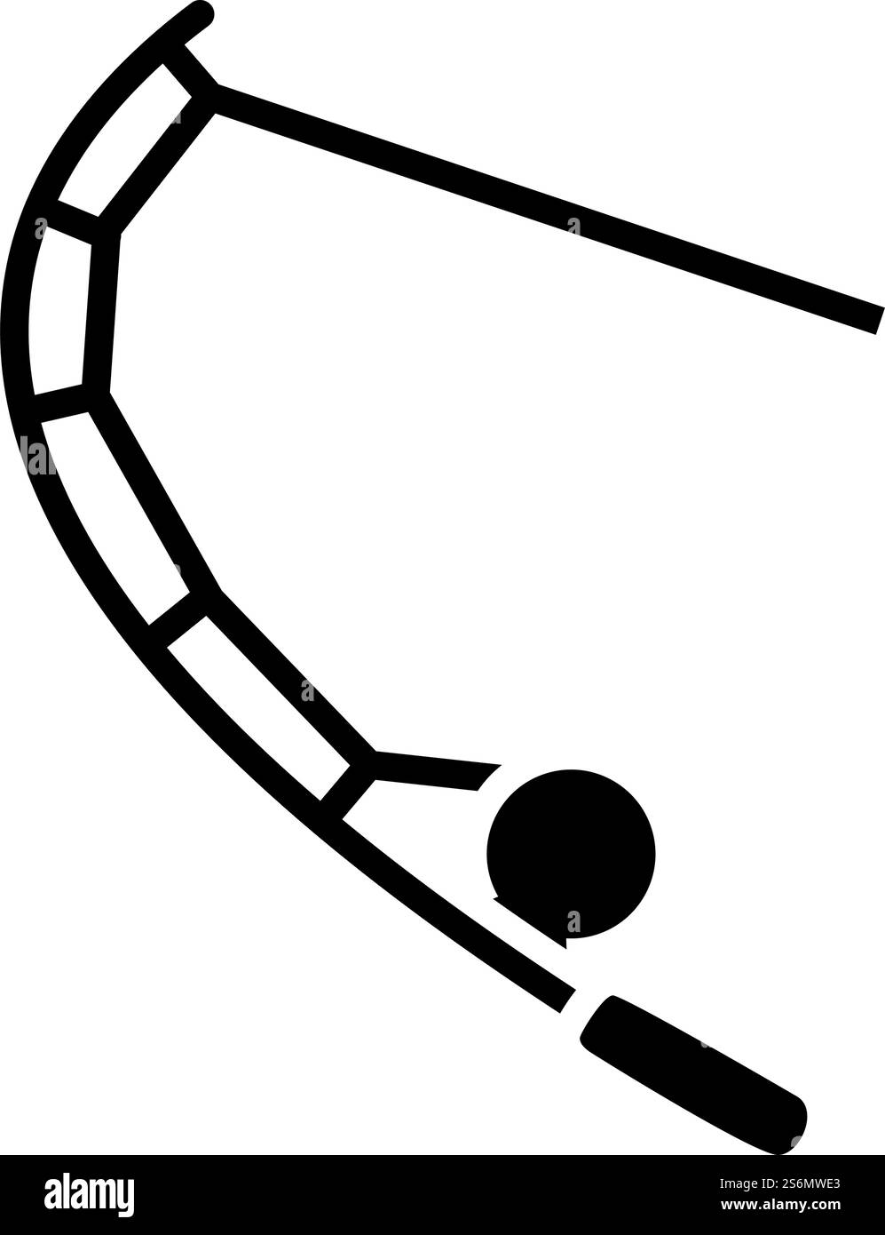 Icon Of Curved Fishing Tackle. Black Stencil Design. Vector ...