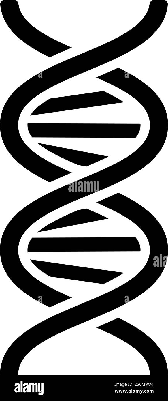 DNA Icon. Black Stencil Design. Vector Illustration Stock Vector Image ...