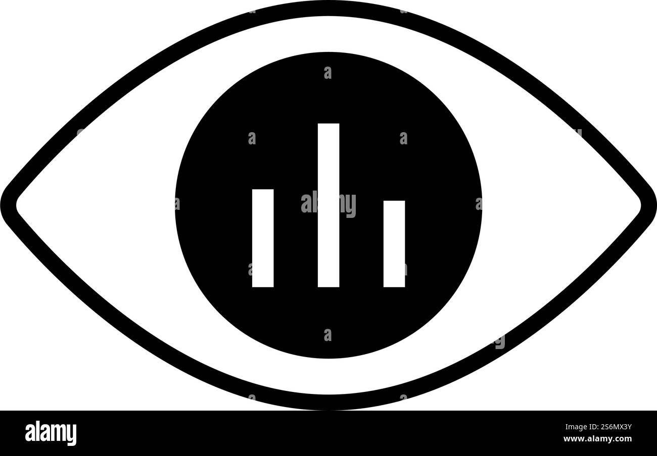 Eye With Market Chart Inside Pupil Icon. Black Stencil Design. Vector ...