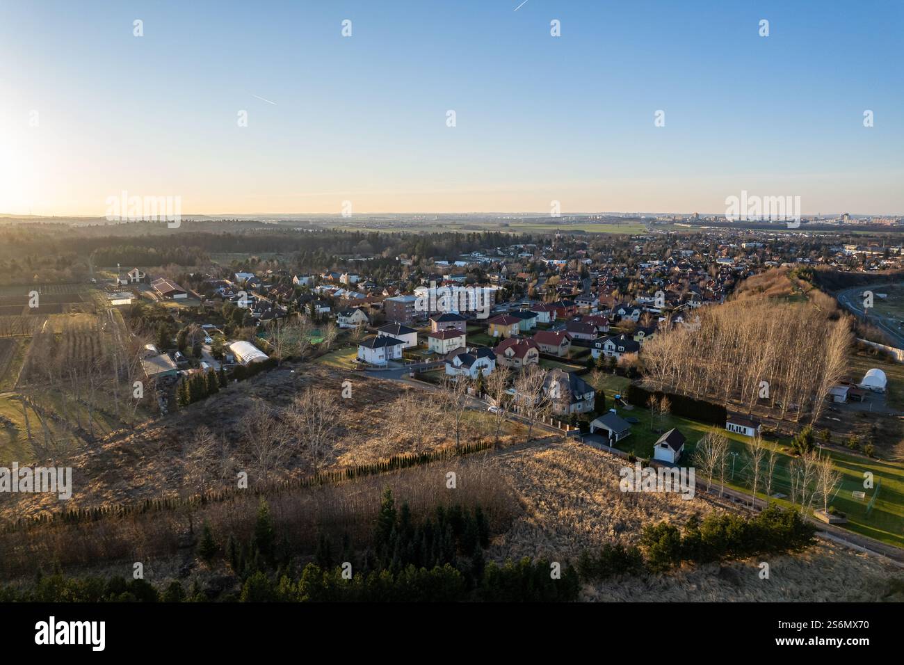 Aerial view of Pruhonice village in Winter 2022 Stock Photo - Alamy