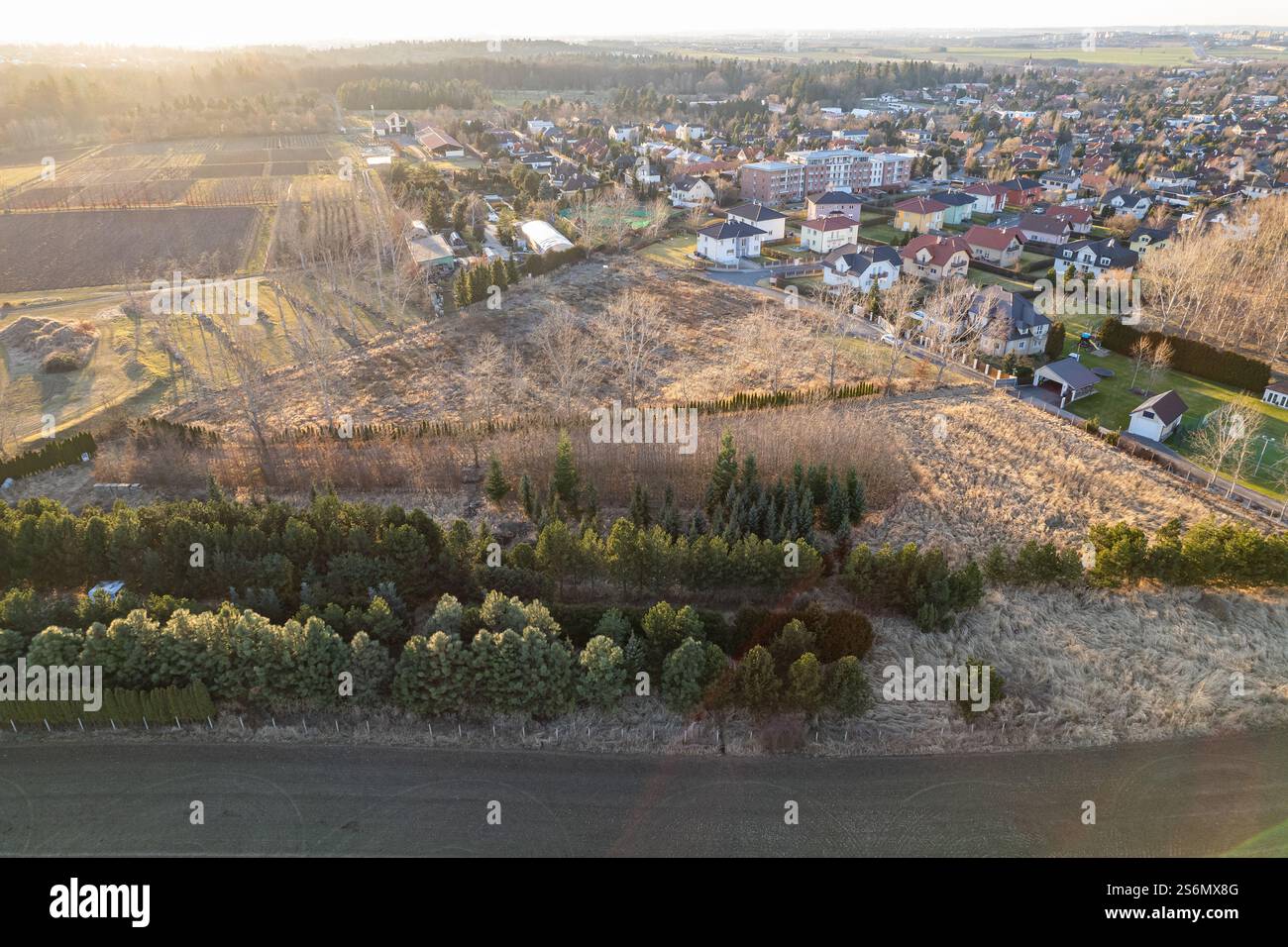 Aerial view of Pruhonice village in Winter 2022 Stock Photo - Alamy