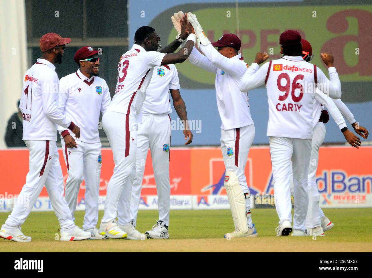 Players are in action during the 1st Test Match between Pakistan and ...