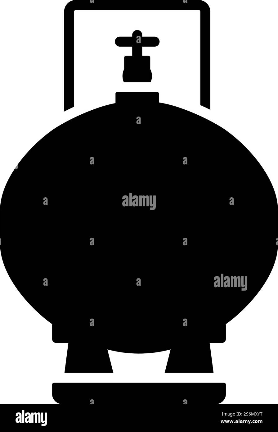 Gas Cylinder Icon. Black Stencil Design. Vector Illustration Stock ...