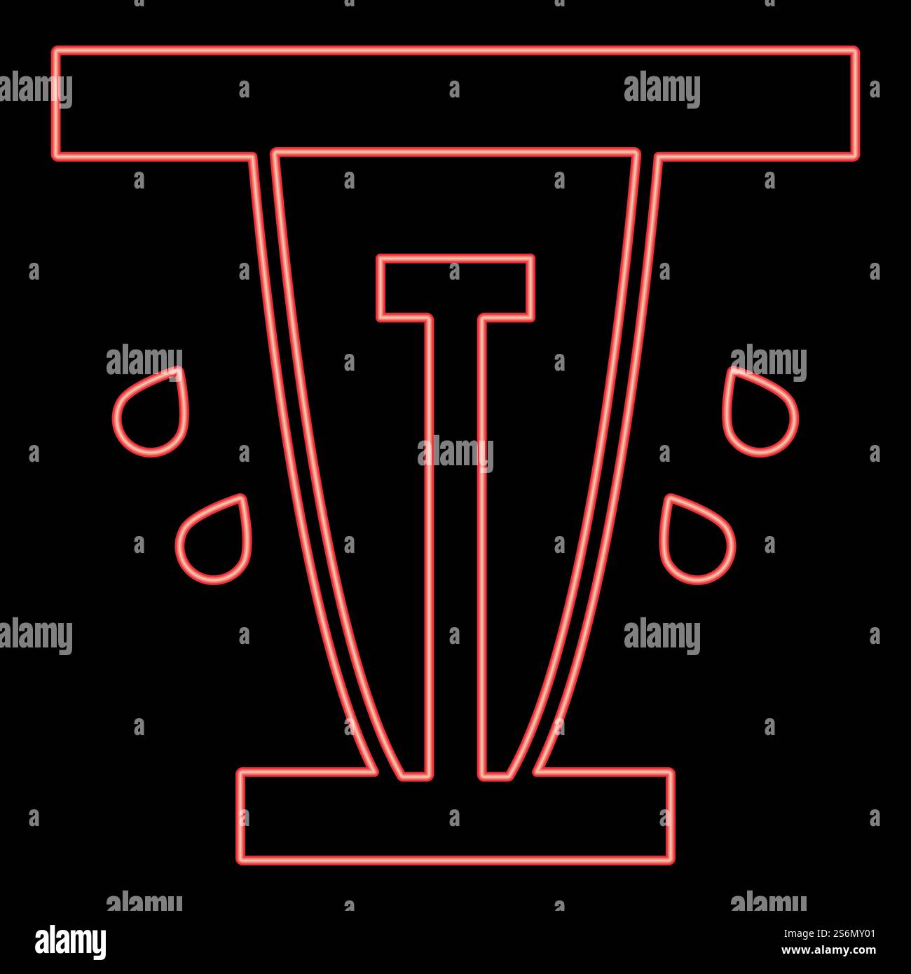 Neon lawn sprinklers red color vector illustration flat style light ...