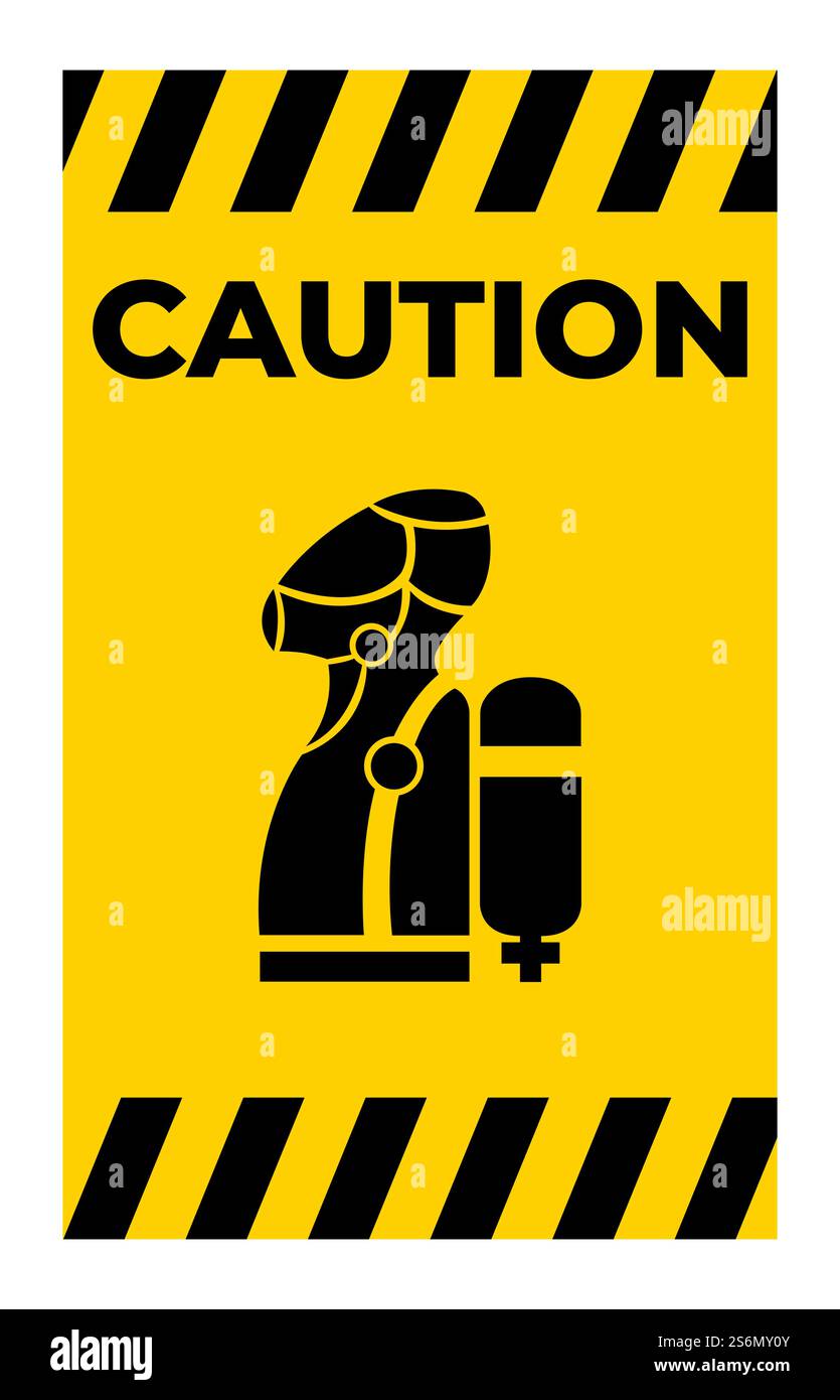 Wear SCBA (Self Contained Breathing Apparatus) Symbol Isolate On White ...