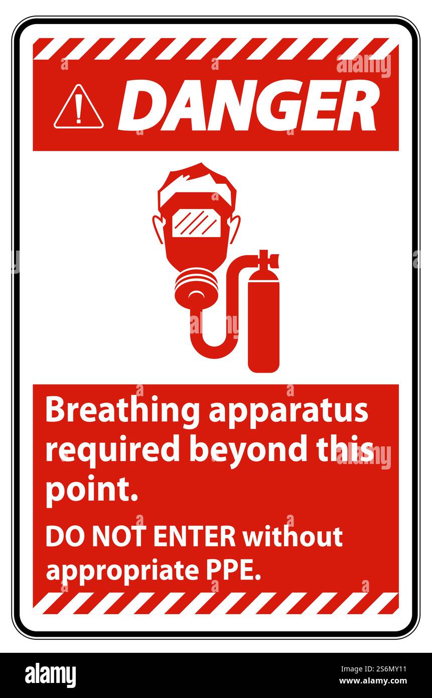 Danger Sign Breathing Apparatus Required Beyond This Point, Do Not ...